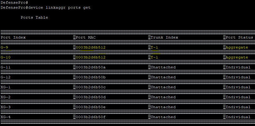 How to configure Link Aggregation in DefensePro