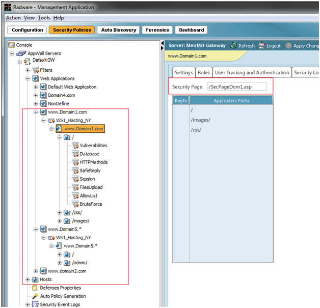 How to create an AppWall policy based on a specific host name?