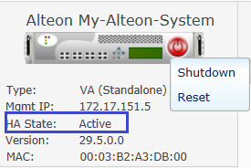 Viewing Alteon High Availability State