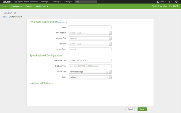 Collect Events To SIEM Example - AWS S3 To SPLUNK
